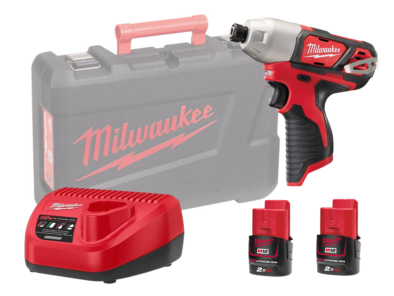 Milwaukee M12BID 12V Impact Driver - Sub Compact 1/4" Hex - 6.0ah Pack ...