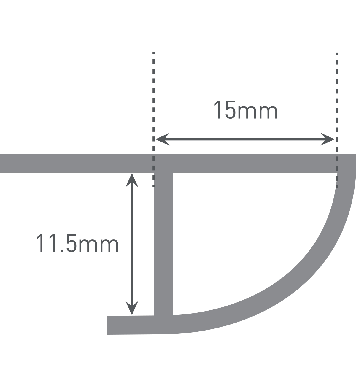 Multipanel Classic Type E Quadrant End Cap 2.45 Metre - White